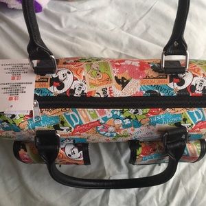 Disney | Bags | Disney Parks Mickey Friends Collage Handbag Purse ...